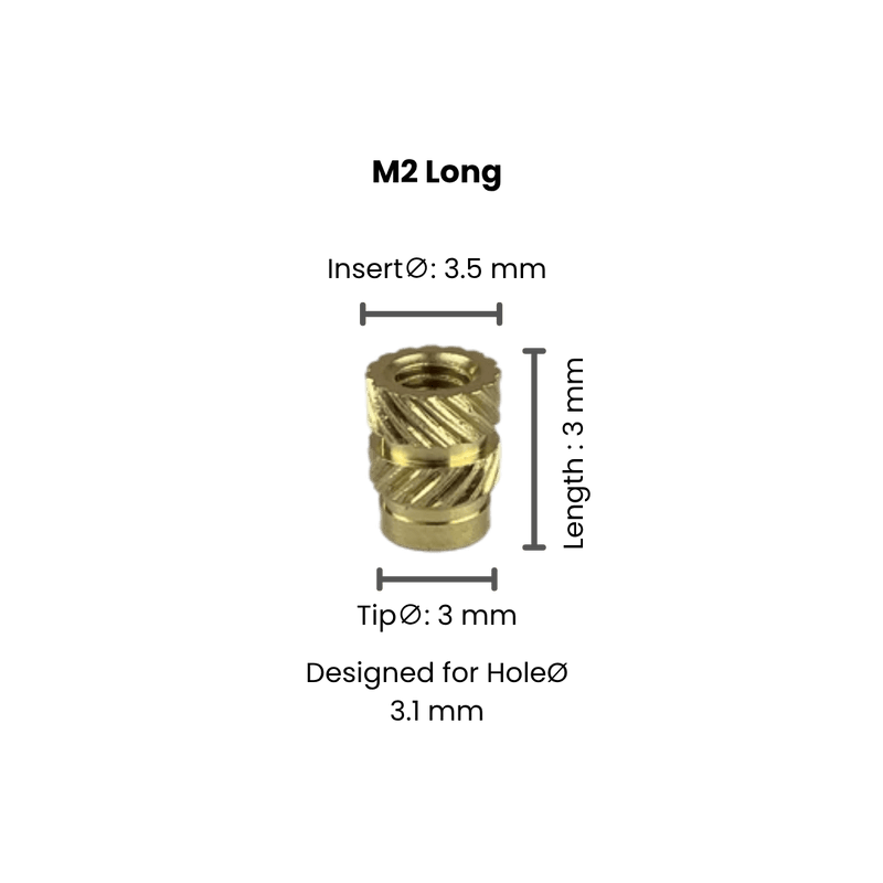 High Quality Knurled Brass Threaded Heat Inserts for 3D Printing